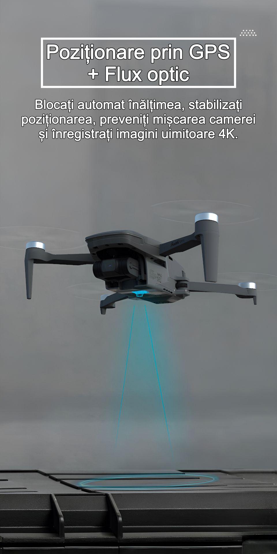 Drona profesionala Combo-Fly, GPS, Obiective 4K, Retur automat, Flux ...