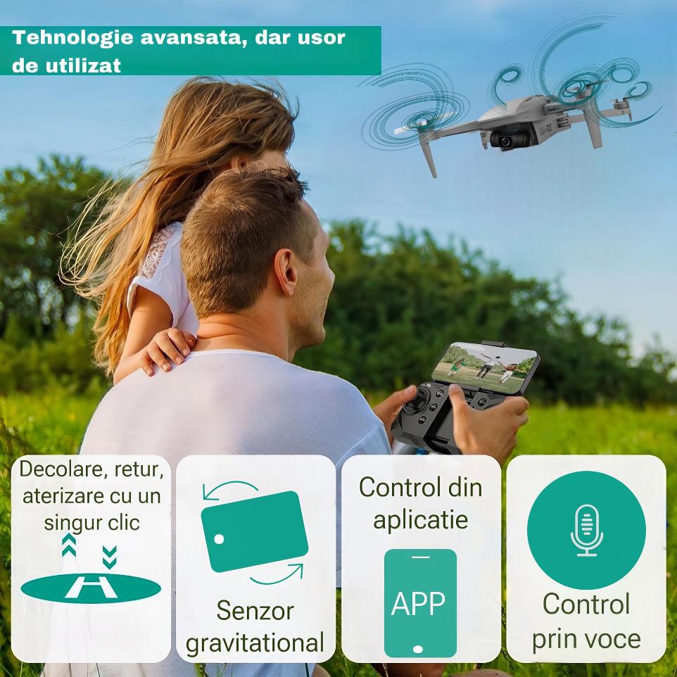 Drona profesionala Combo-Fly, GPS, Obiective 4K, Retur automat, Flux ...
