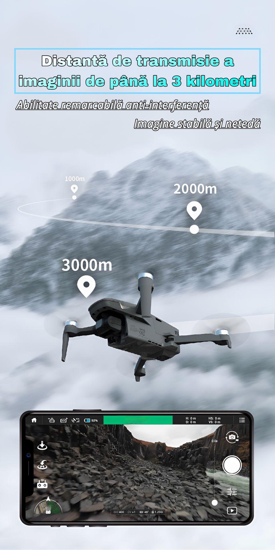 Drona profesionala Combo-Fly, GPS, Obiective 4K, Retur automat, Flux ...