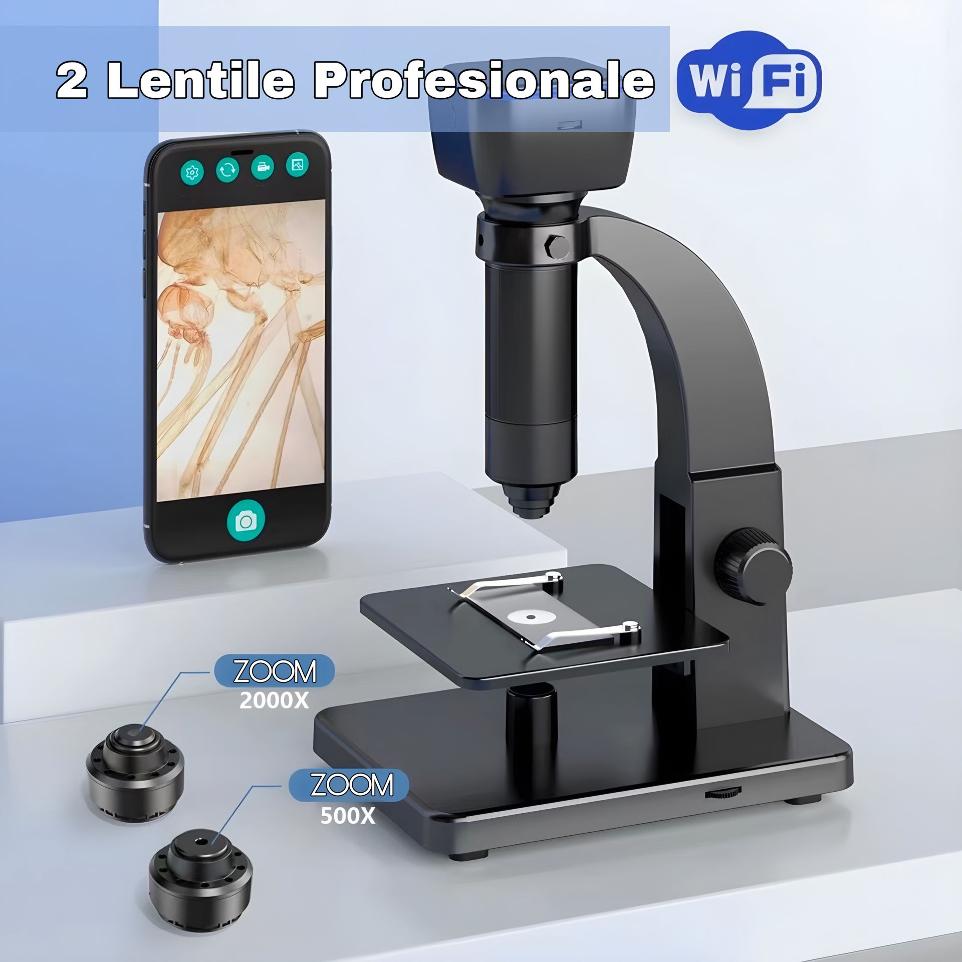 Mikroszkóp HEX001-MCB 23, Hexacraft, mikrobiológiai, prémium, 2000X, 2 ...