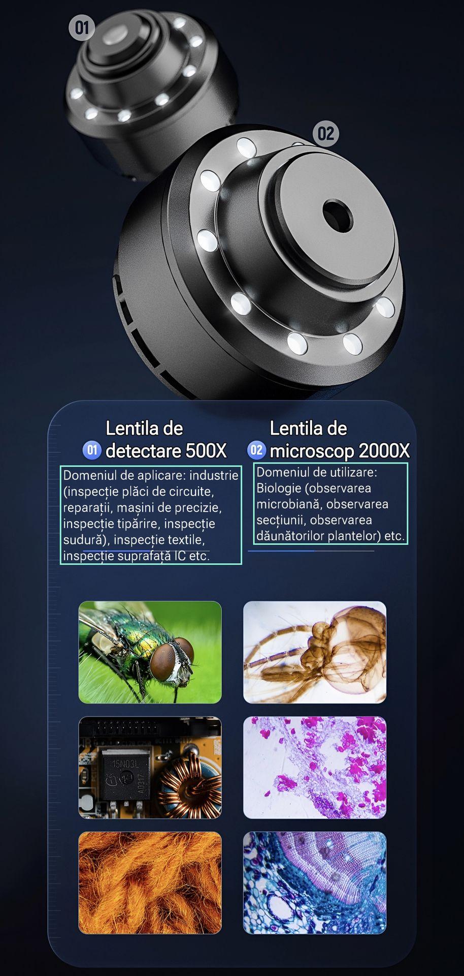 Mikroszkóp HEX001-MCB 23, Hexacraft, mikrobiológiai, prémium, 2000X, 2 ...